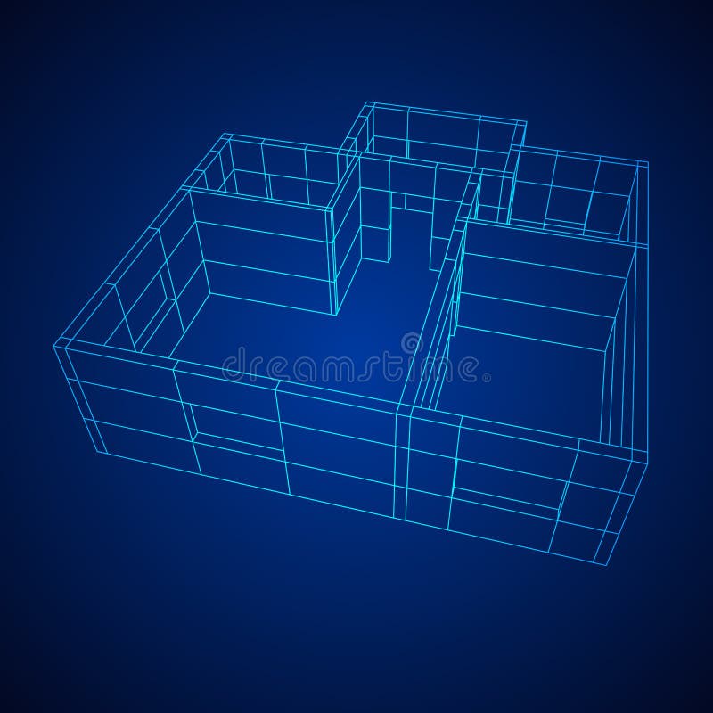 Wireframe Architecture Building. Stock Vector - Illustration of ...