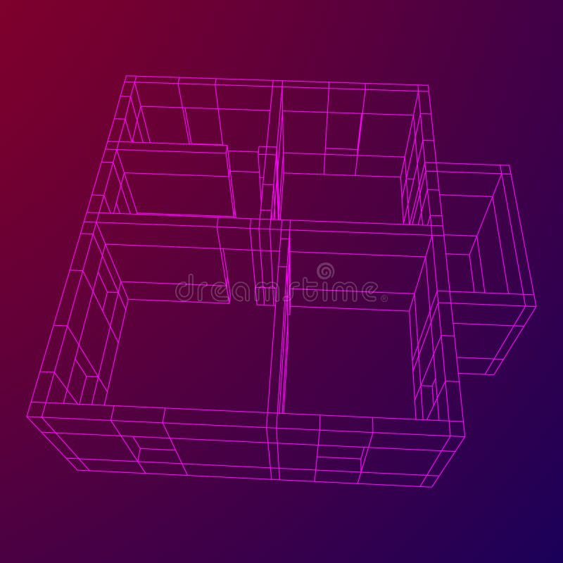 Wireframe Architecture Building. Stock Vector - Illustration of concept ...