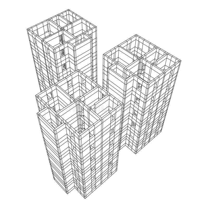 Wireframe Architecture Hospital Stock Illustrations – 350 Wireframe ...