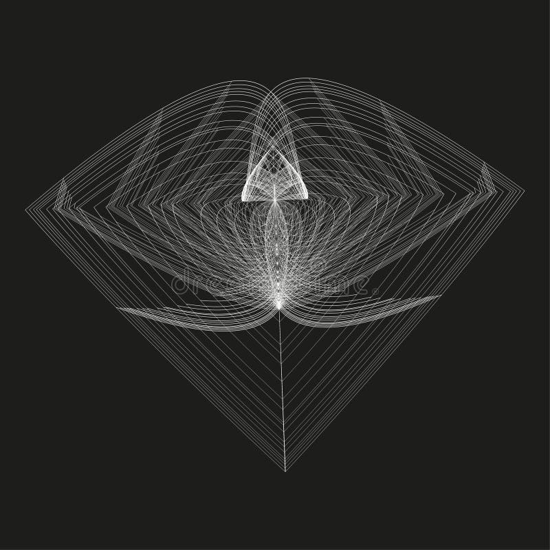 Wireframe Arrow Form. Abstract Grid Figure. Black Contour Vector ...