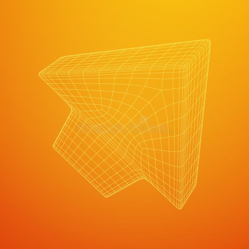 Wireframe arrow low poly stock vector. Illustration of direction ...