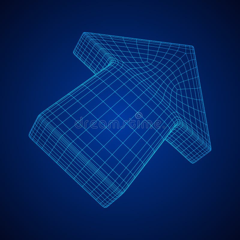 Wireframe arrow low poly stock vector. Illustration of marketing ...