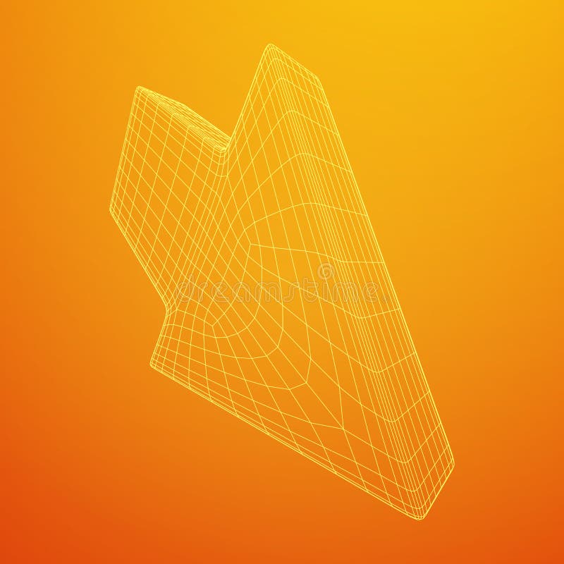 Wireframe arrow low poly stock vector. Illustration of forward - 138829141