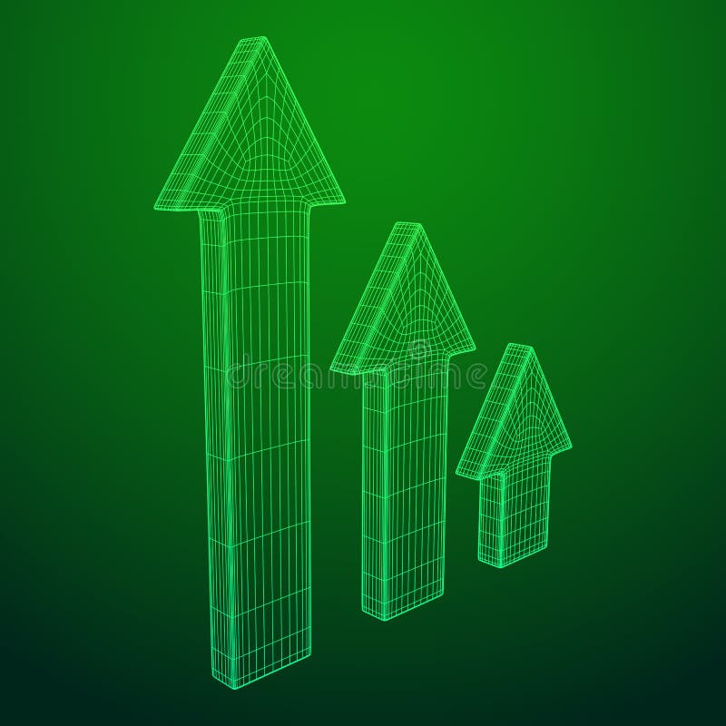 Wireframe arrow low poly stock vector. Illustration of choice - 138829267