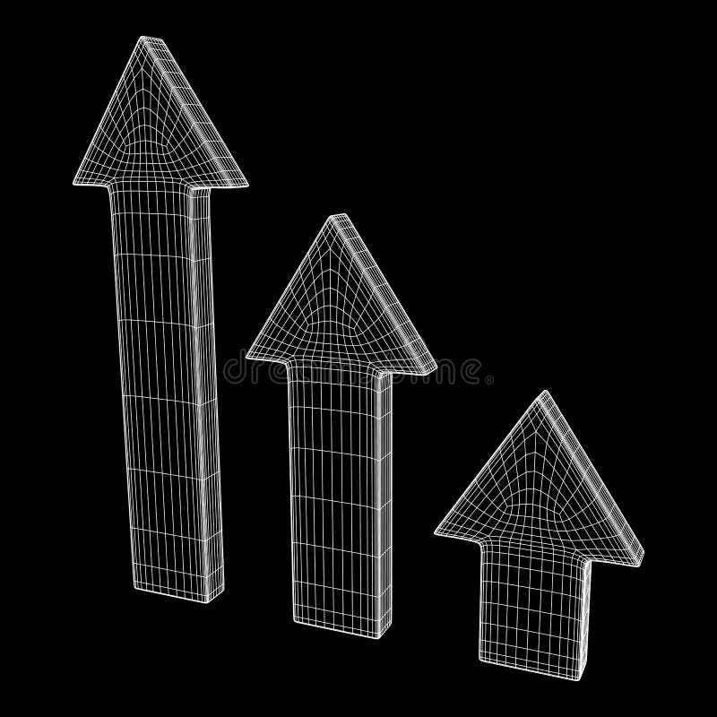 Wireframe arrow low poly stock vector. Illustration of mesh - 138829270