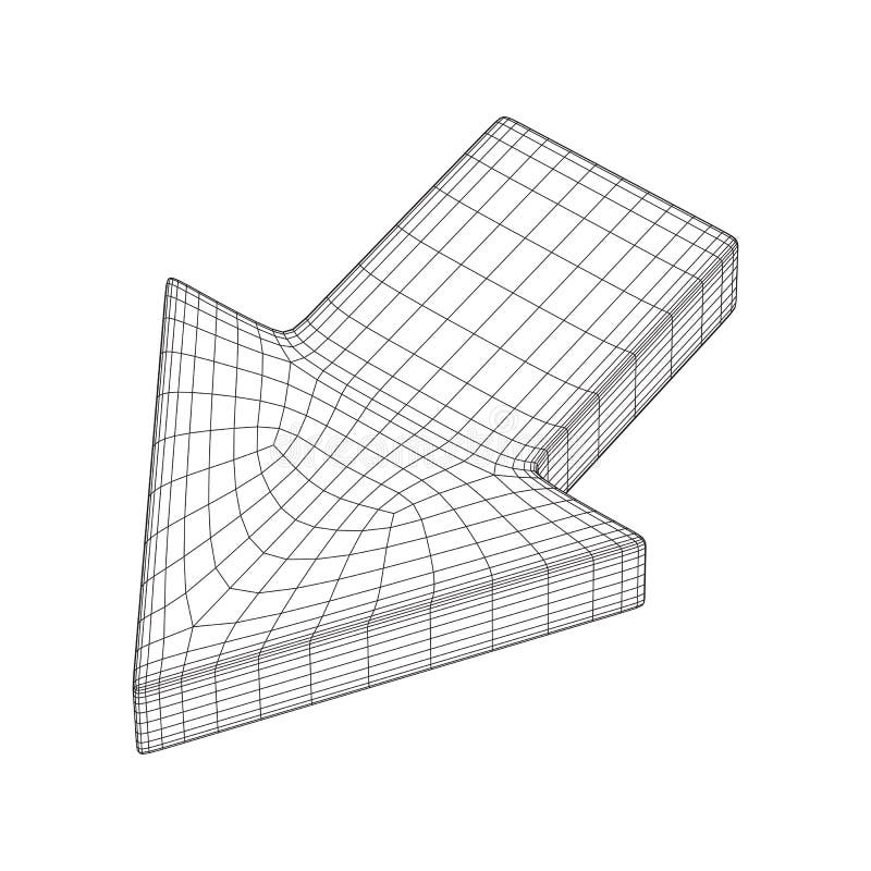 Wireframe arrow low poly stock vector. Illustration of icon - 138829439