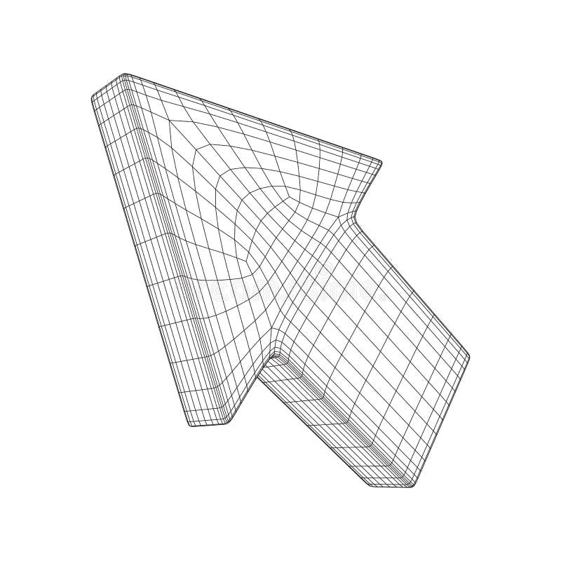 Wireframe arrow low poly stock vector. Illustration of blueprints ...