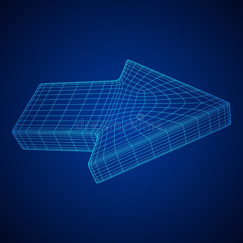 Wireframe arrow low poly stock vector. Illustration of company - 139293942