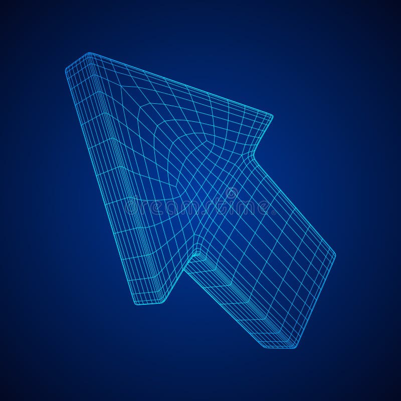 Wireframe arrow low poly stock vector. Illustration of banner - 139387647