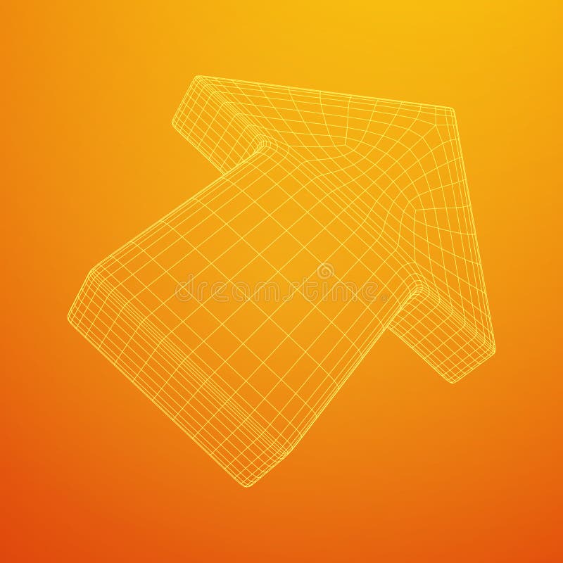 Wireframe arrow low poly stock vector. Illustration of arrow - 139387697
