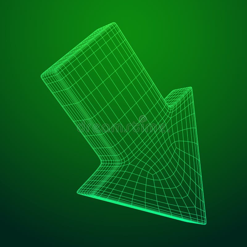 Wireframe arrow low poly stock vector. Illustration of achievement ...