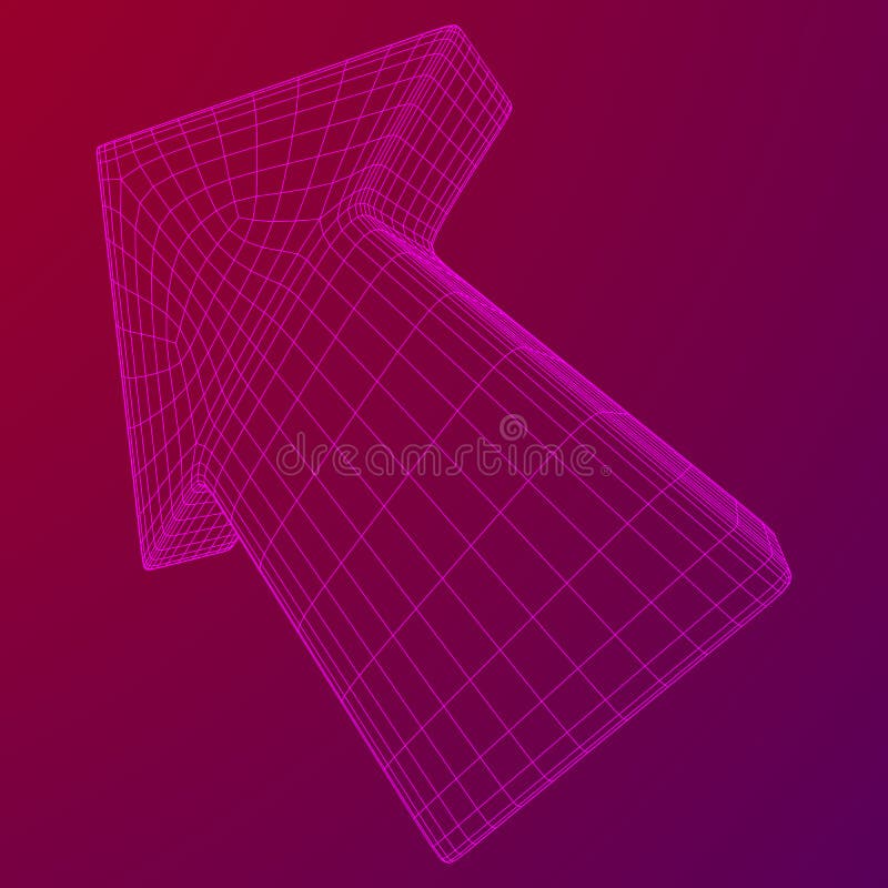 Wireframe arrow low poly stock vector. Illustration of concept - 139387803
