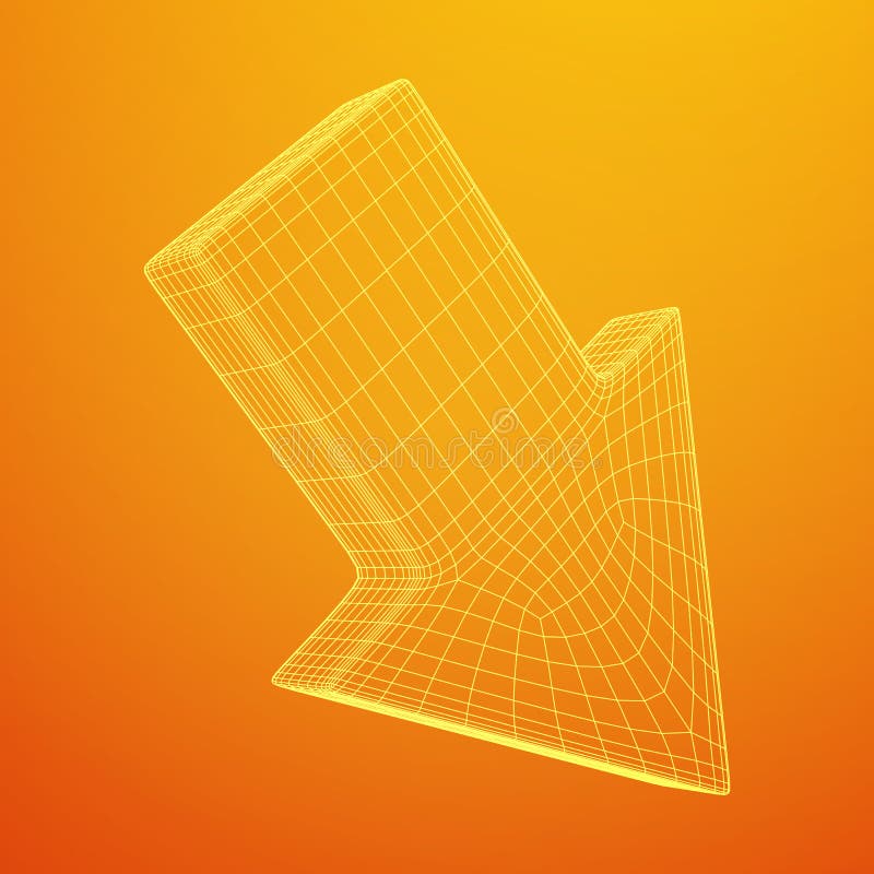 Wireframe arrow low poly stock vector. Illustration of icon - 139595386