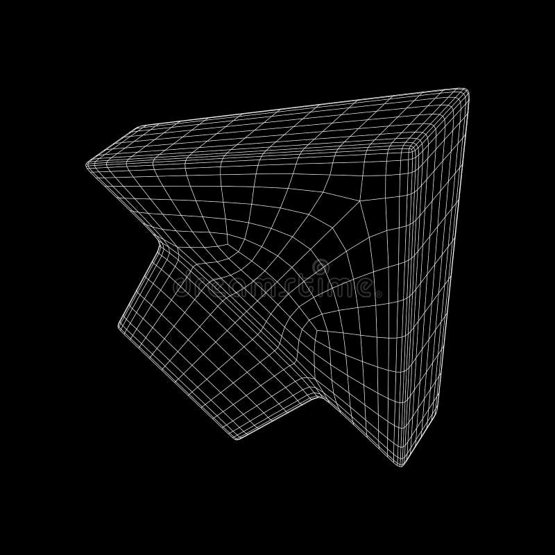 Wireframe arrow low poly stock vector. Illustration of chart - 139595402