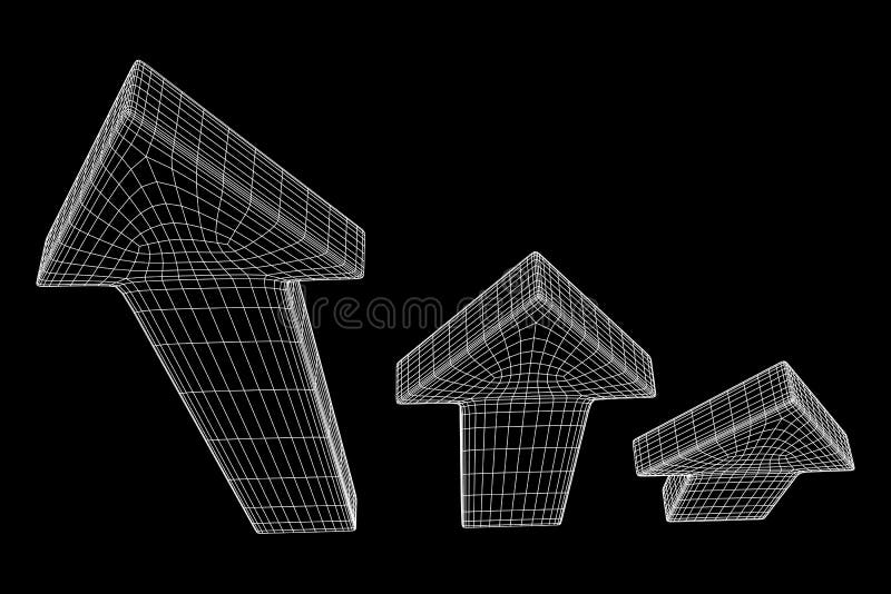 Wireframe arrow low poly stock vector. Illustration of blueprints ...