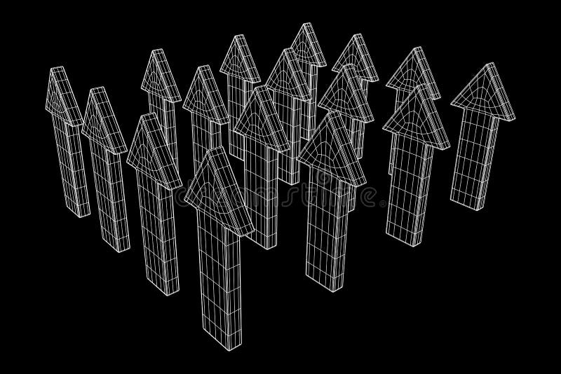 Wireframe arrow low poly stock vector. Illustration of mesh - 139915577