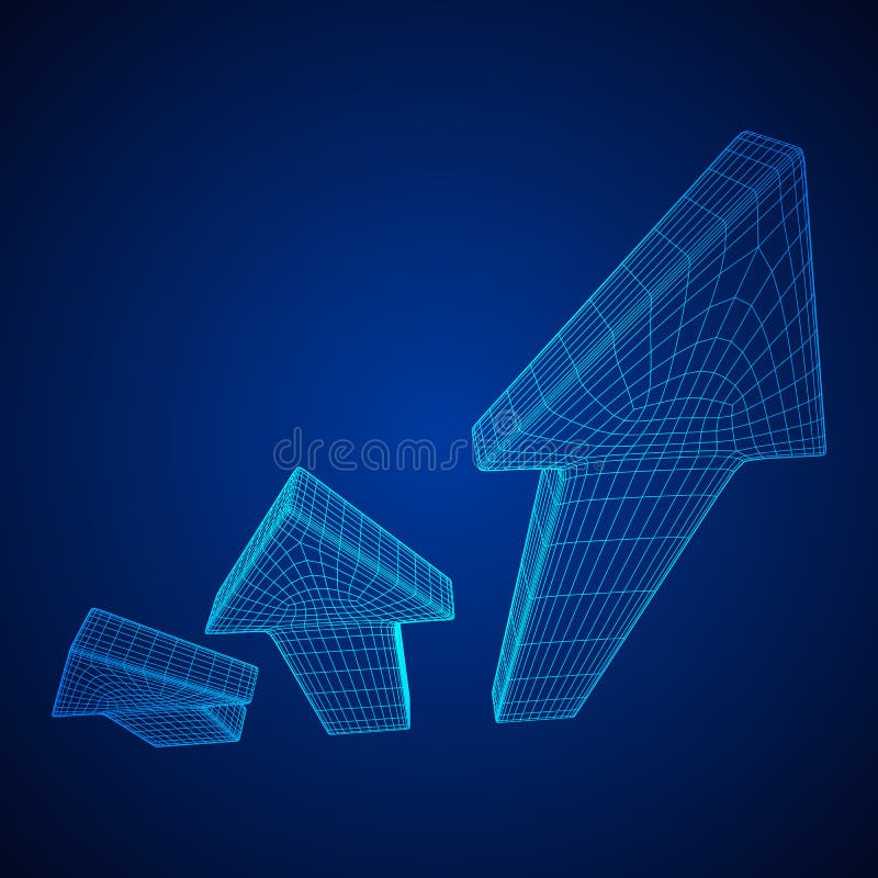 Wireframe arrow low poly stock vector. Illustration of menu - 139915595