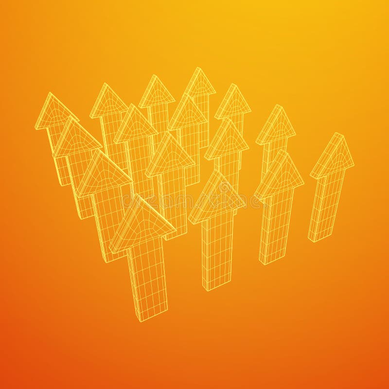 Wireframe arrow low poly stock vector. Illustration of cursor - 139915640