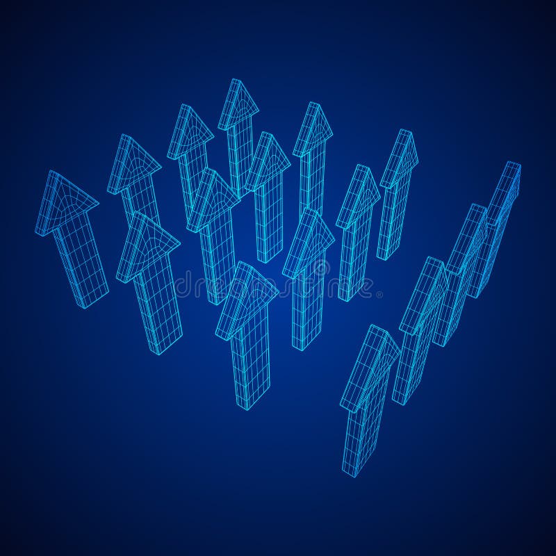 Wireframe arrow low poly stock vector. Illustration of choice - 139915684