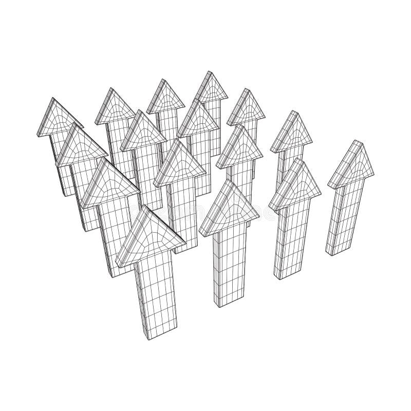 Wireframe arrow low poly stock vector. Illustration of design - 138754057