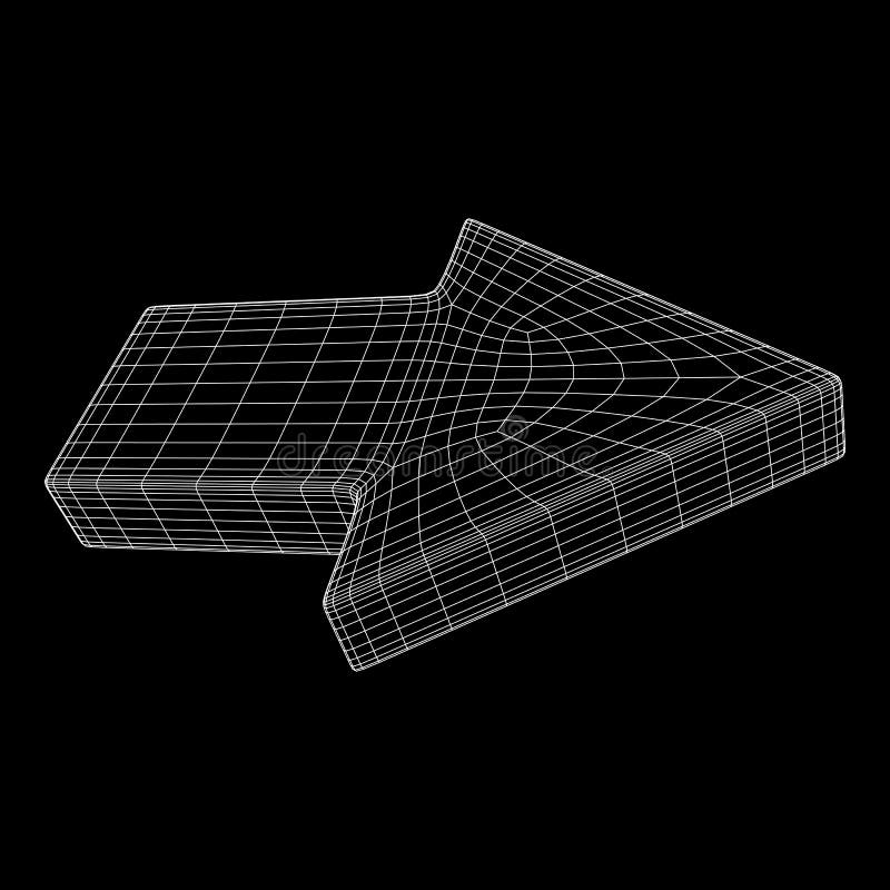 Wireframe arrow low poly stock vector. Illustration of downgrade ...