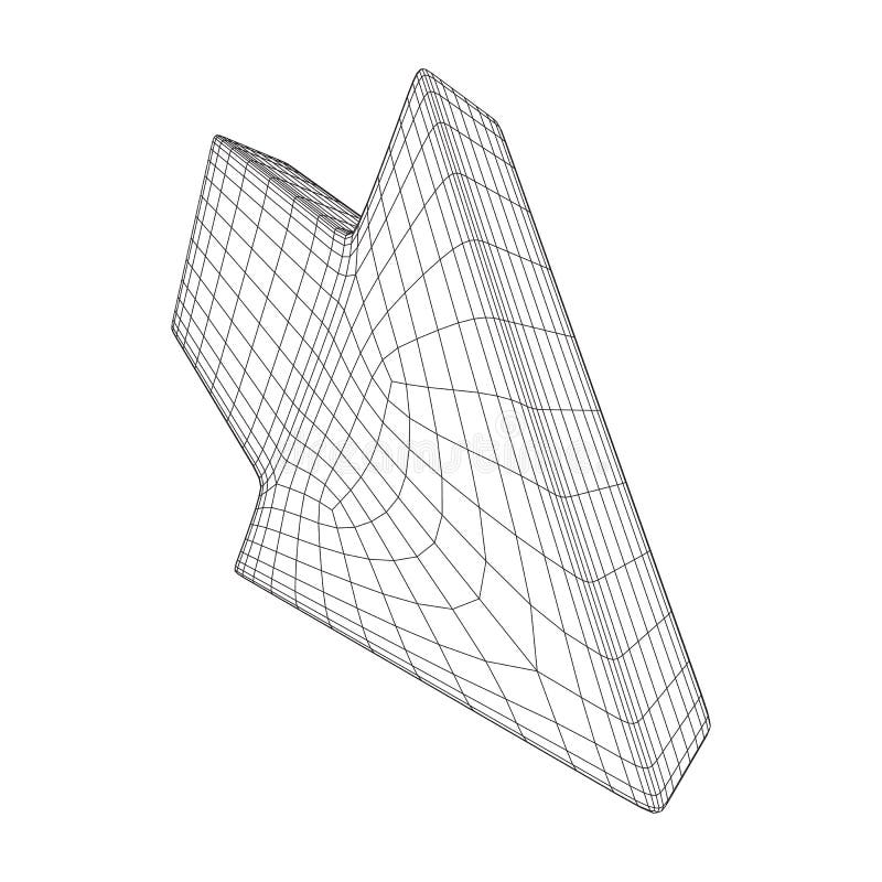 Wireframe arrow low poly stock vector. Illustration of gain - 139294007