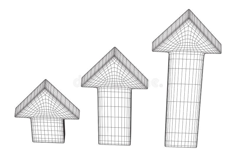 Wireframe arrow low poly stock vector. Illustration of drawing - 139595446