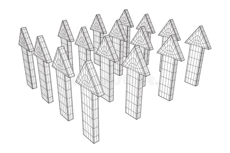 Wireframe arrow low poly stock vector. Illustration of banner - 139738424