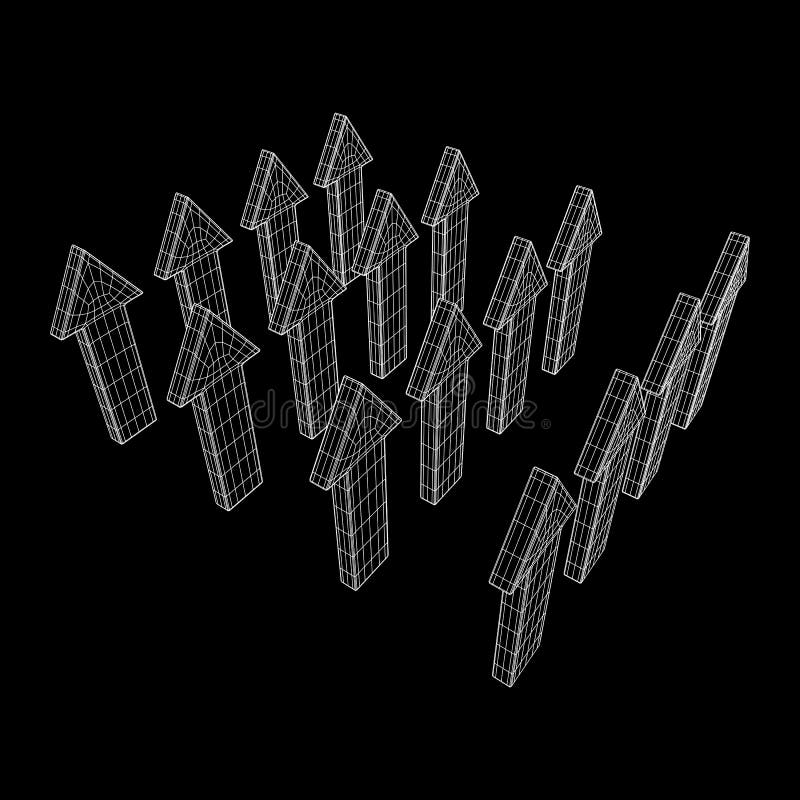 Wireframe arrow low poly stock vector. Illustration of internet - 139738514