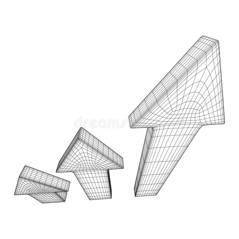 Wireframe arrow low poly stock vector. Illustration of fold - 139738678