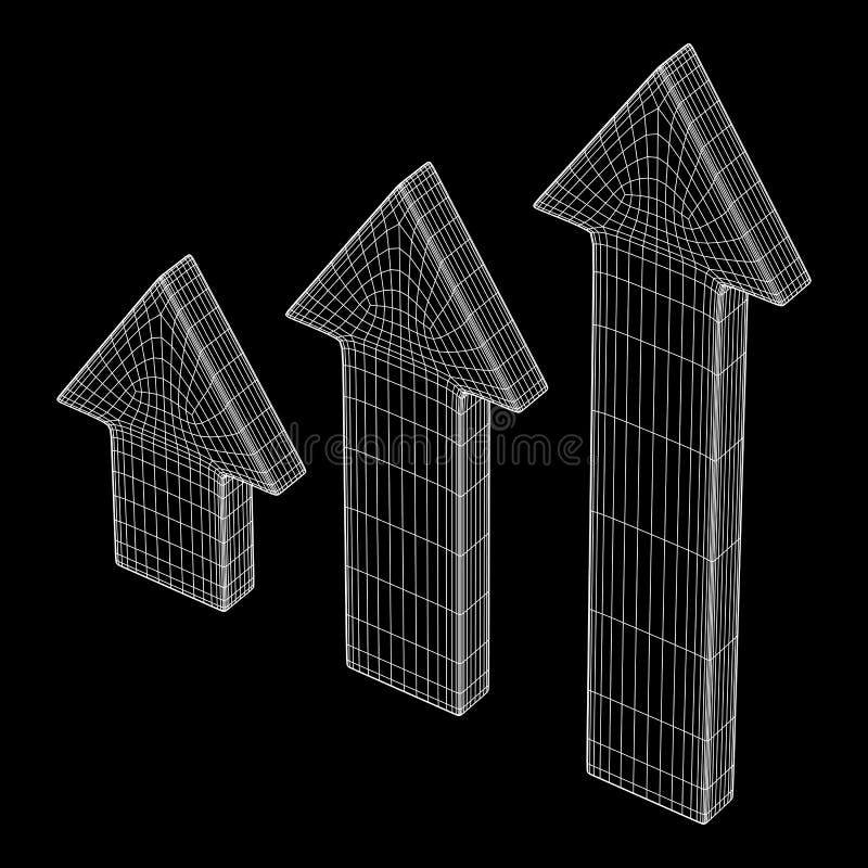 Wireframe arrow low poly stock vector. Illustration of direction ...