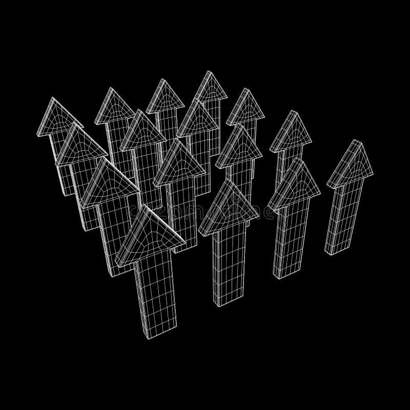 Wireframe arrow low poly stock vector. Illustration of business - 140002078