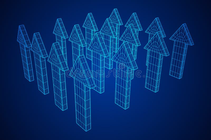 Wireframe arrow low poly stock vector. Illustration of design - 140941809