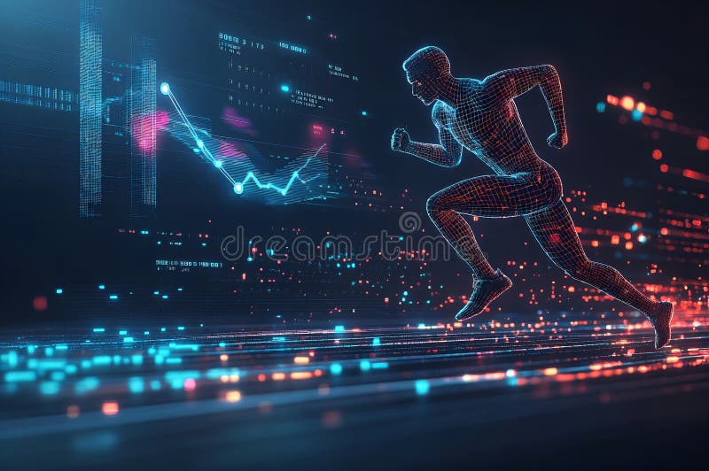 Digital Runner Achieving Peak Performance with Data Analysis Stock ...
