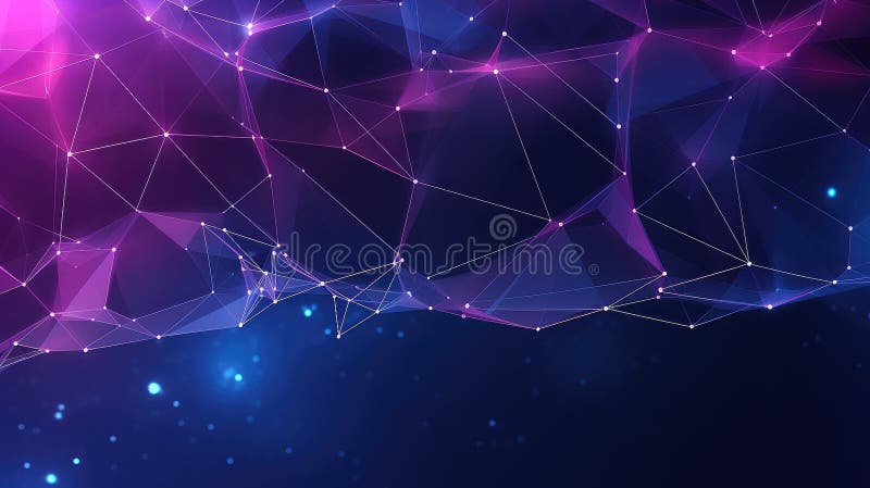 Wireframe Background with Plexus Effect. Futuristic Banner with Copy ...