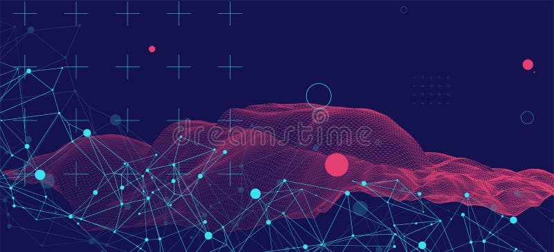 Wireframe Background with Plexus Effect. Futuristic Vector Illustration ...