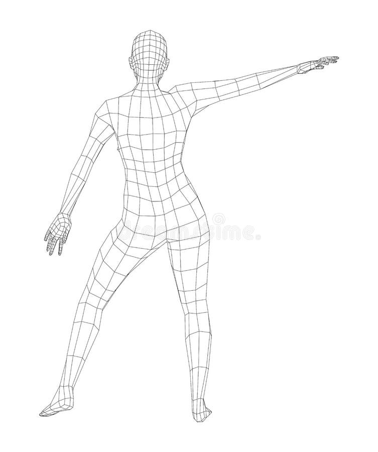 Wireframe Ballerina in Dance Pose. Vector Stock Vector - Illustration ...