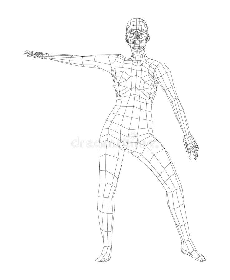 Wireframe Ballerina in Dance Pose. Vector Stock Vector - Illustration ...