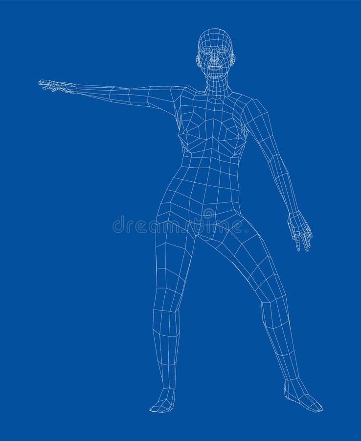Wireframe Ballerina in Dance Pose. Vector Stock Vector - Illustration ...