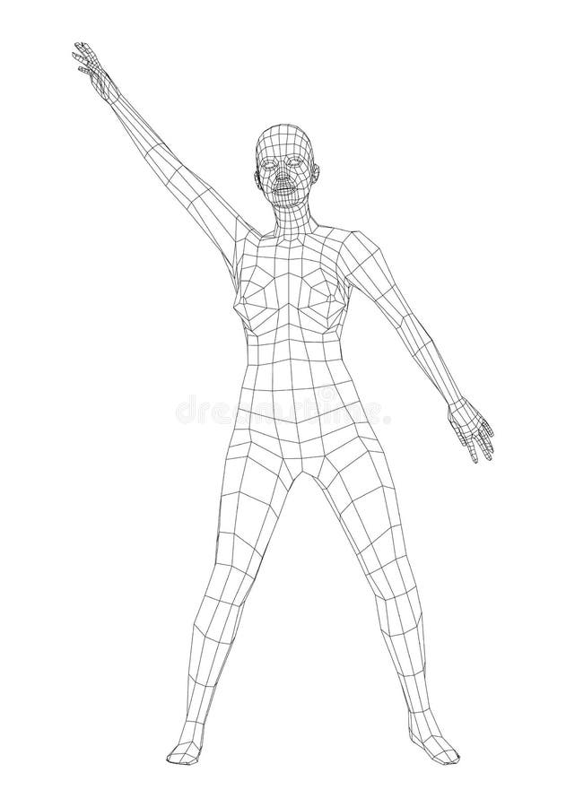 Wireframe Ballerina in Dance Pose. Vector Stock Vector - Illustration ...