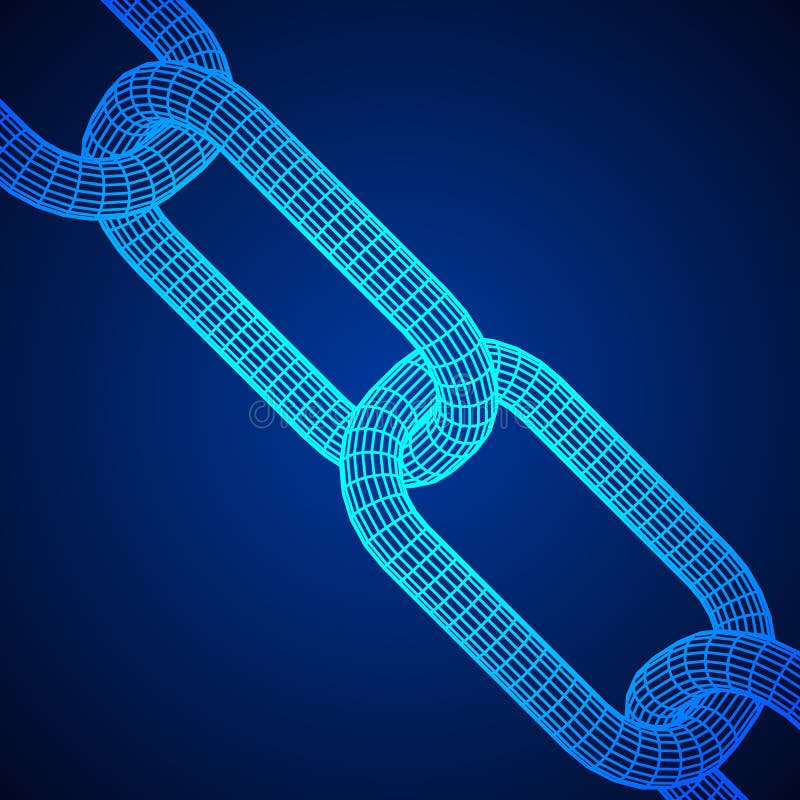 Wireframe BlockChain links stock vector. Illustration of changing ...