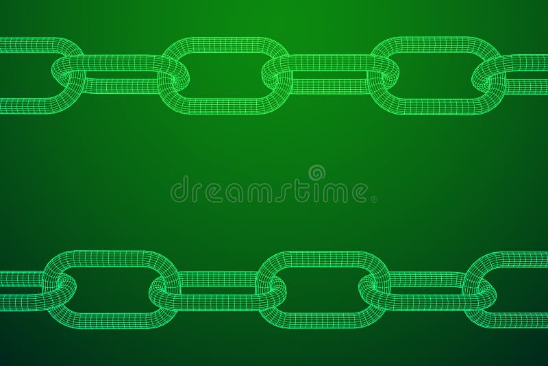 Wireframe BlockChain links stock vector. Illustration of mining - 101481603