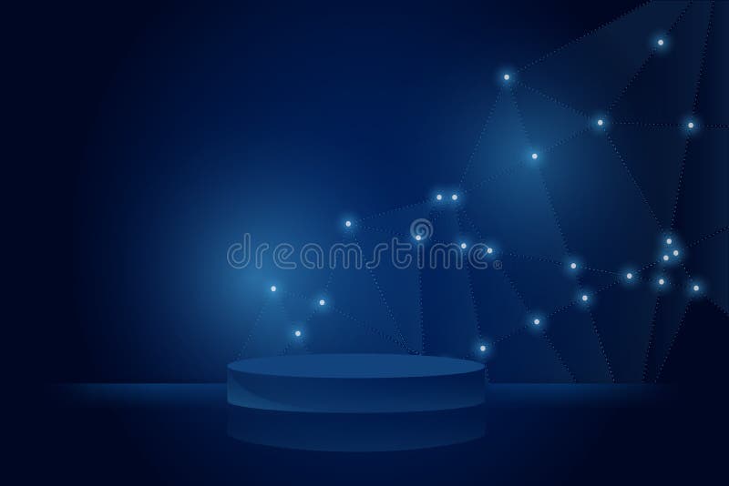 Wireframe Blue Background Dot Geometry Concept Design.Vector ...