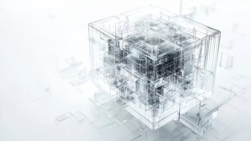 A Wireframe Box with Smooth Lighting, Displayed in a Dynamic 3D View ...