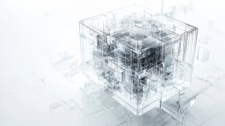 A Wireframe Box with Smooth Lighting, Displayed in a Dynamic 3D View ...