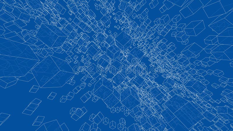 Wireframe Boxes. Sketch Style Stock Vector - Illustration of empty ...