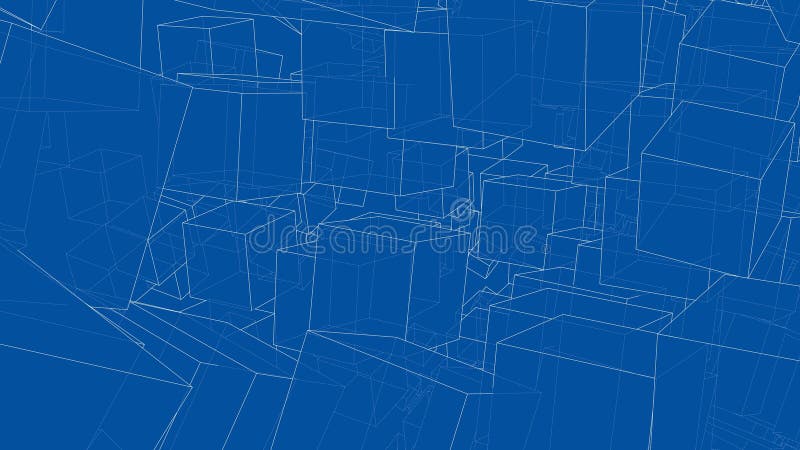 Wireframe Boxes. Sketch Style Stock Illustration - Illustration of ...