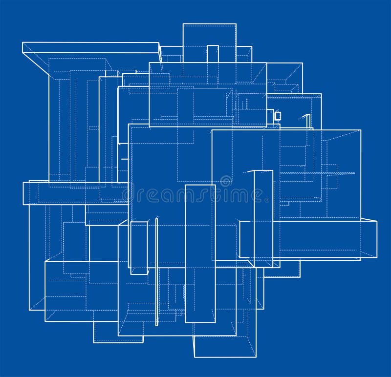 Wireframe Boxes. Sketch Style Stock Vector - Illustration of element ...