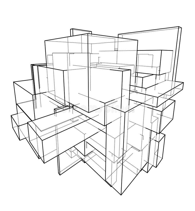 Wireframe Boxes. Vector Illustration EPS10 Stock Vector - Illustration ...