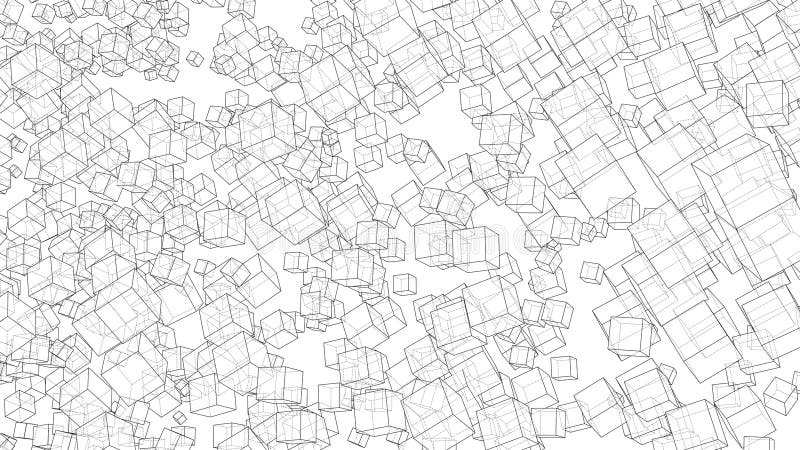 Wireframe Boxes. Sketch Style Stock Vector - Illustration of graphic ...